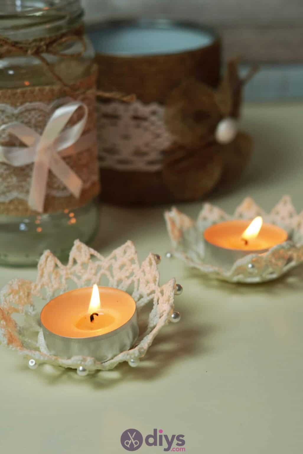 DIY Lace Candle Holder
